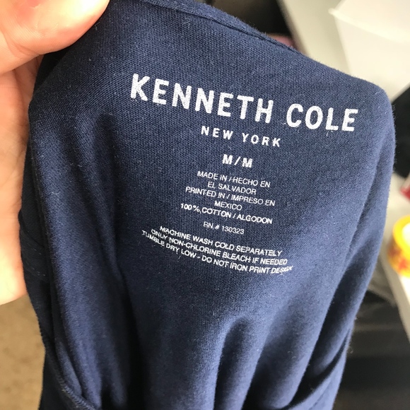 Kenneth Cole | Shirts | Kenneth Cole Navy Blue Logo Design Tshirt ...